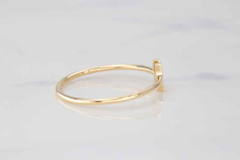 Customizable 14K Gold Initial H Letter Ring, Personalized Initial ...