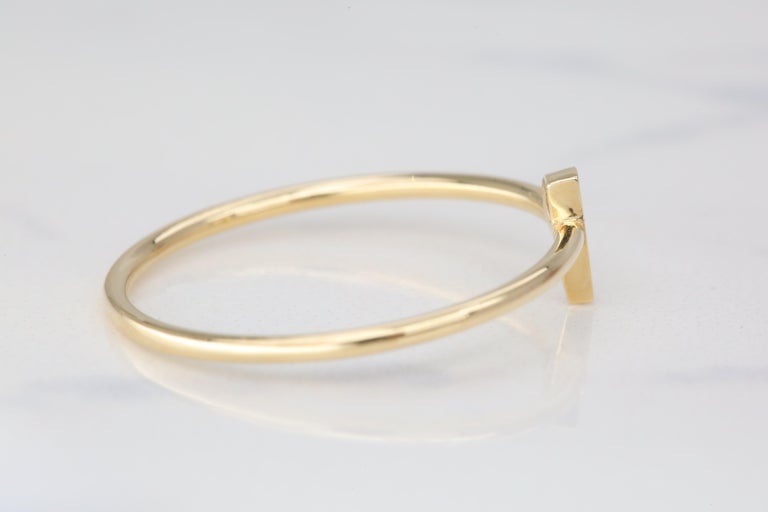 Customizable 14K Gold Initial P Letter Ring, Personalized Initial ...
