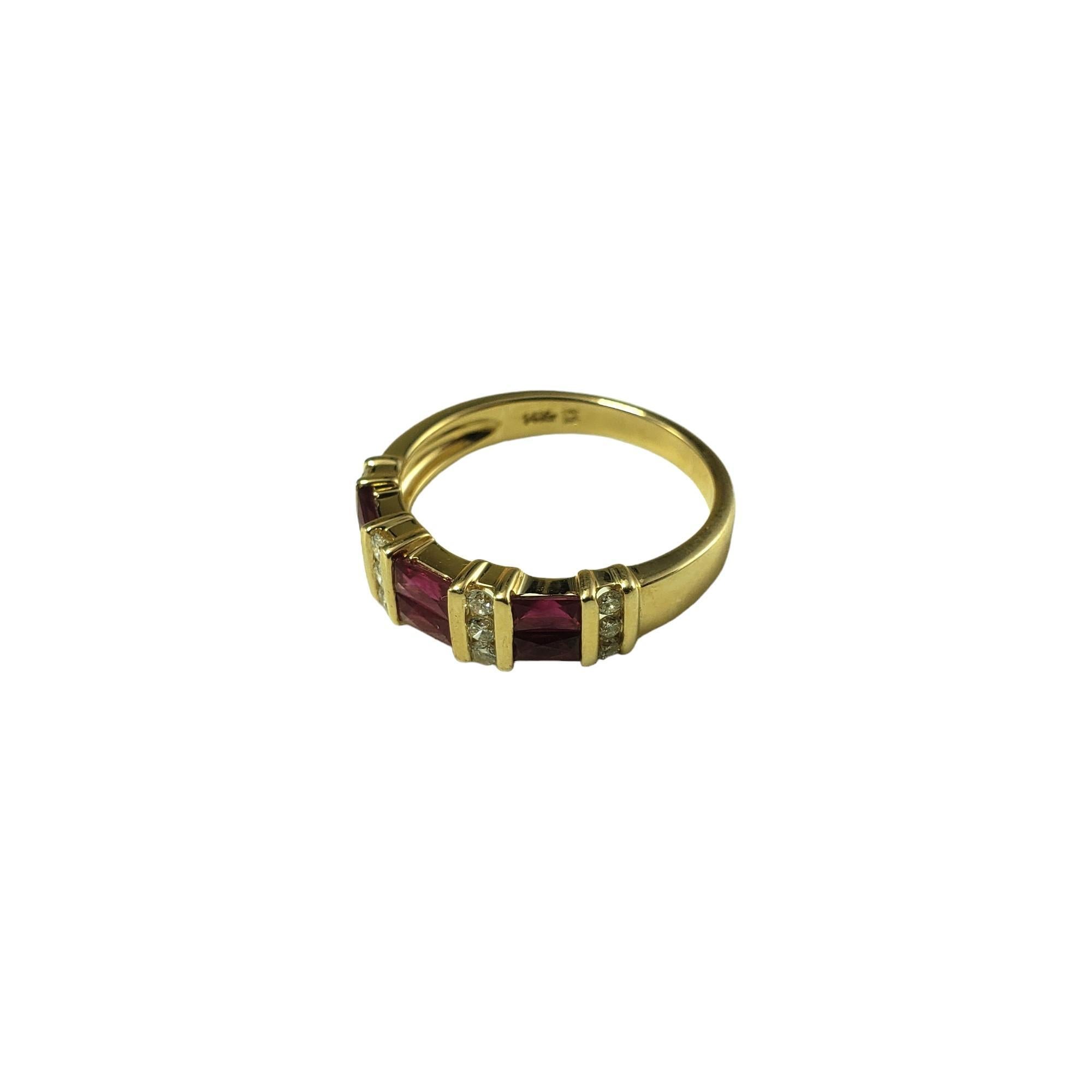 14K Gold Lab Created Ruby and Diamond Ring Size 7.25 Lab Certified ...