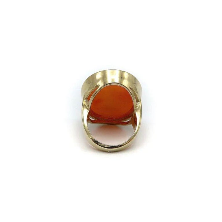 14k Gold Large Carnelian Justice Intaglio Signet Ring For Sale at 1stDibs