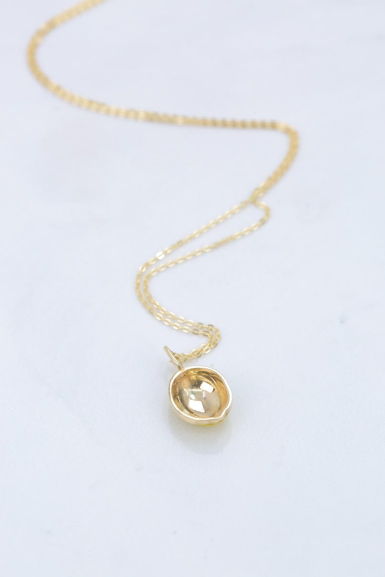 14K Gold Lemon Necklace, Enamel Fruit Necklace For Sale at 1stDibs