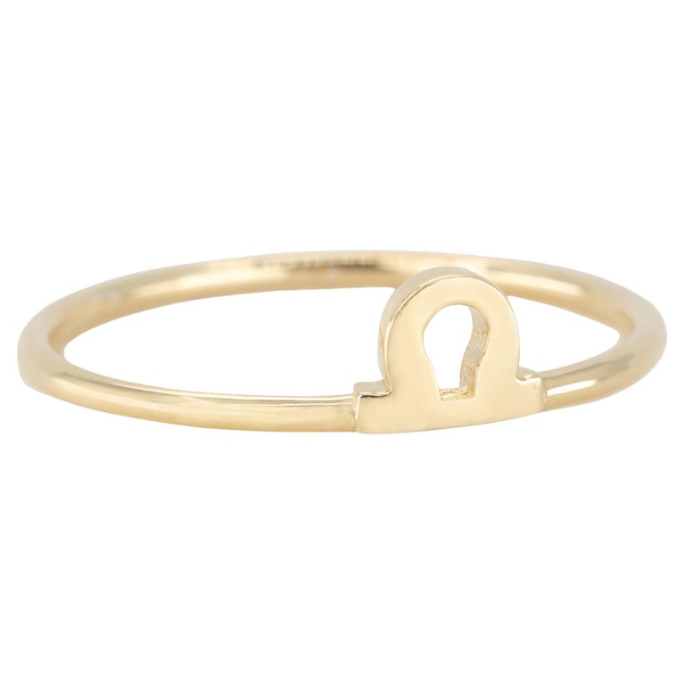 Customizable 14K Gold Libra Zodiac Ring, Libra Sign Zodiac Ring For ...