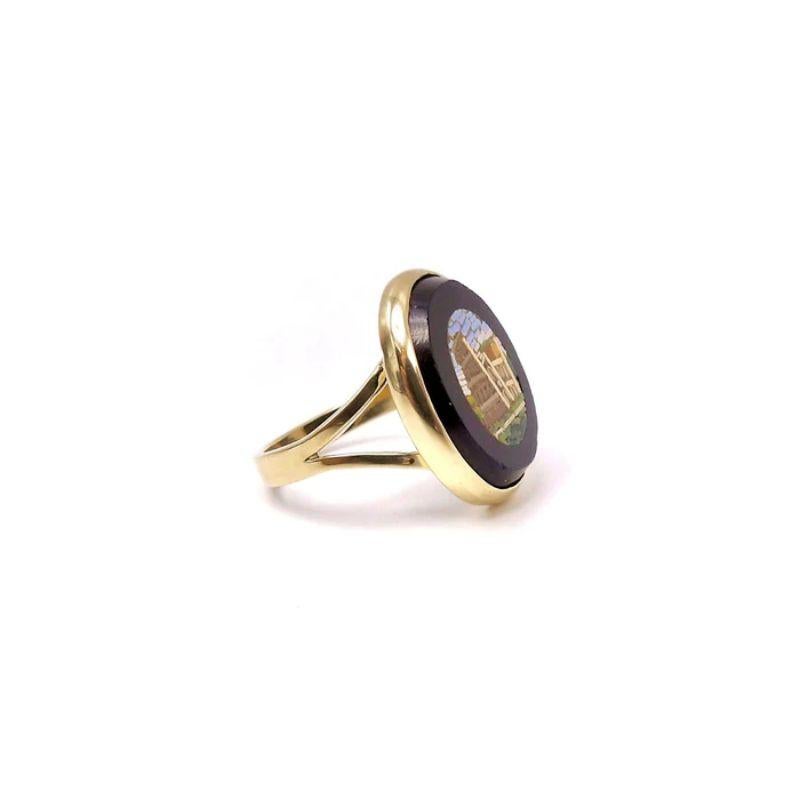 14K Gold Micro Mosaic Colosseum Ring For Sale at 1stDibs
