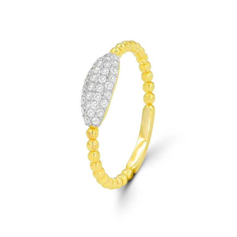 Customizable 14k Gold Micro Pave Diamond Wedding Ring Dainty Cluster ...