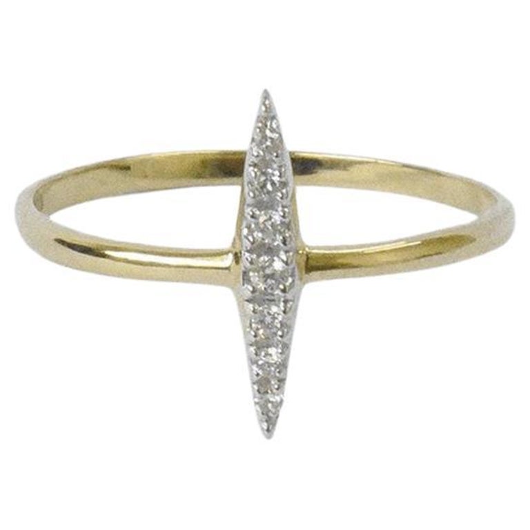 Customizable 14k Gold 0.05 Carat Diamond spikey ring for her For Sale ...