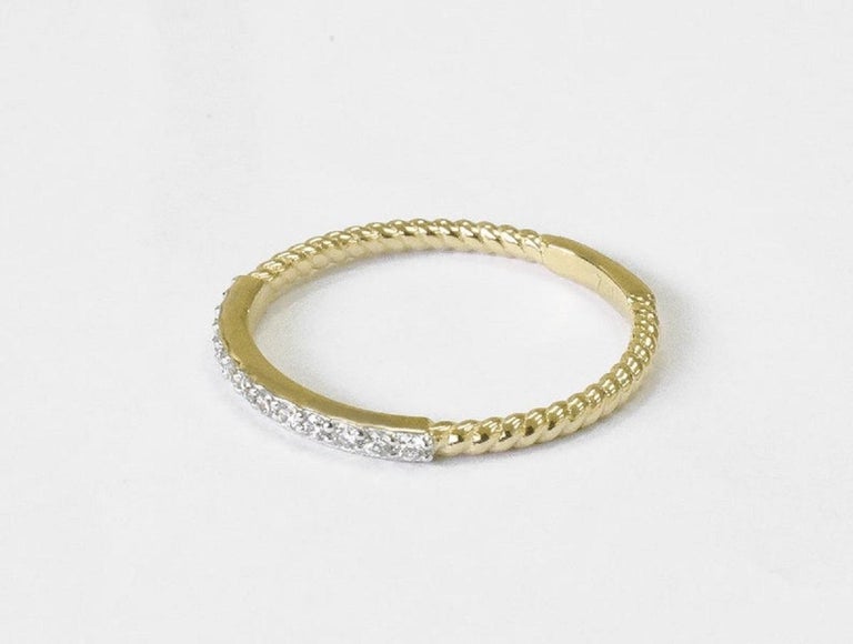Customizable 14k Gold Micro Pave Stacking Ring Thin Dainty Diamond Ring ...