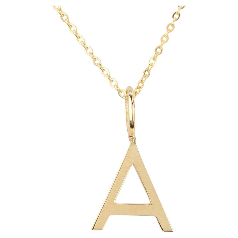14k Gold Necklaces, Letter Necklace Models, Letter A Gold Necklace-Gift ...