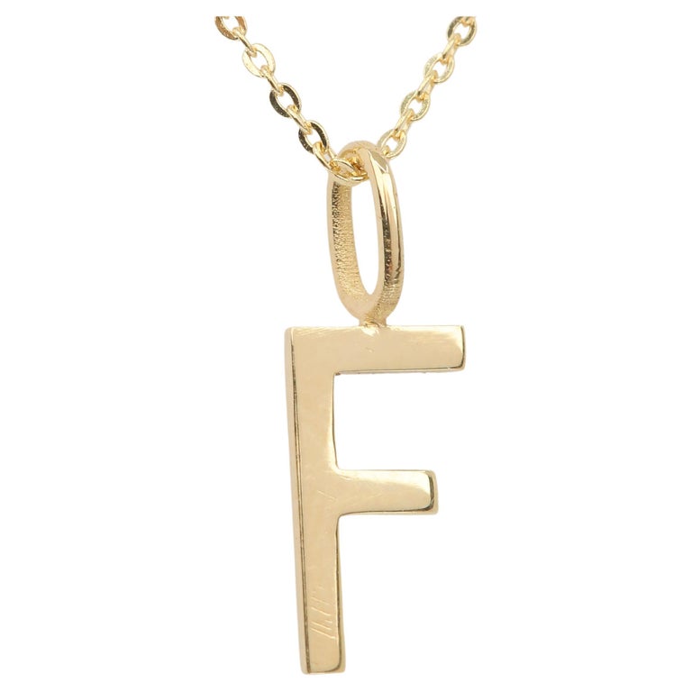 14k Gold Necklaces, Letter Necklace Models, Letter F Gold Necklace-Gift ...