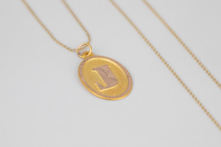 14k Gold Necklaces, Letter Necklace Models, Letter J Gold Necklace-Gift ...
