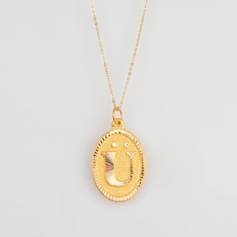 14k Gold Necklaces, Letter Necklace Models, Letter T Gold Necklace-Gift ...