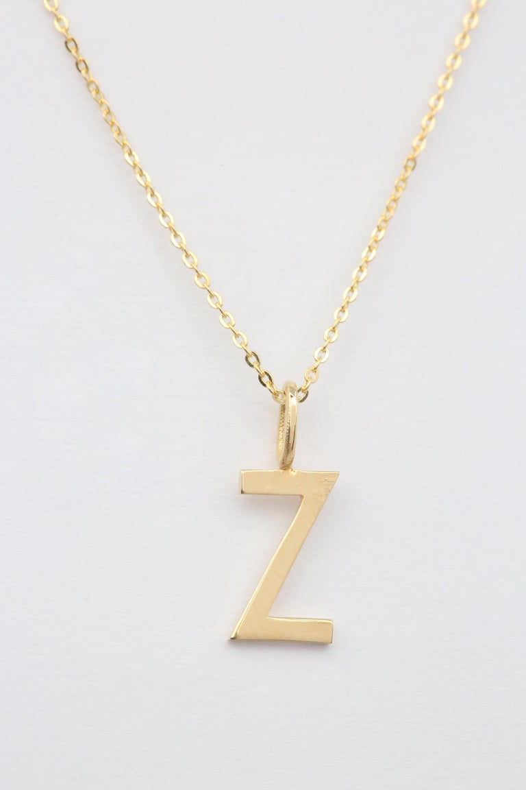 14k Gold Necklaces, Letter Necklace Models, Letter Z Gold Necklace-Gift ...