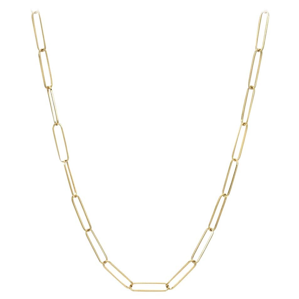 Paper Clip Chain Necklace In Solid 14 Karat Rose Gold By Selin Kent For paper-clip-chain-necklace-in-solid-14-karat-rose-gold-by-selin-kent-for