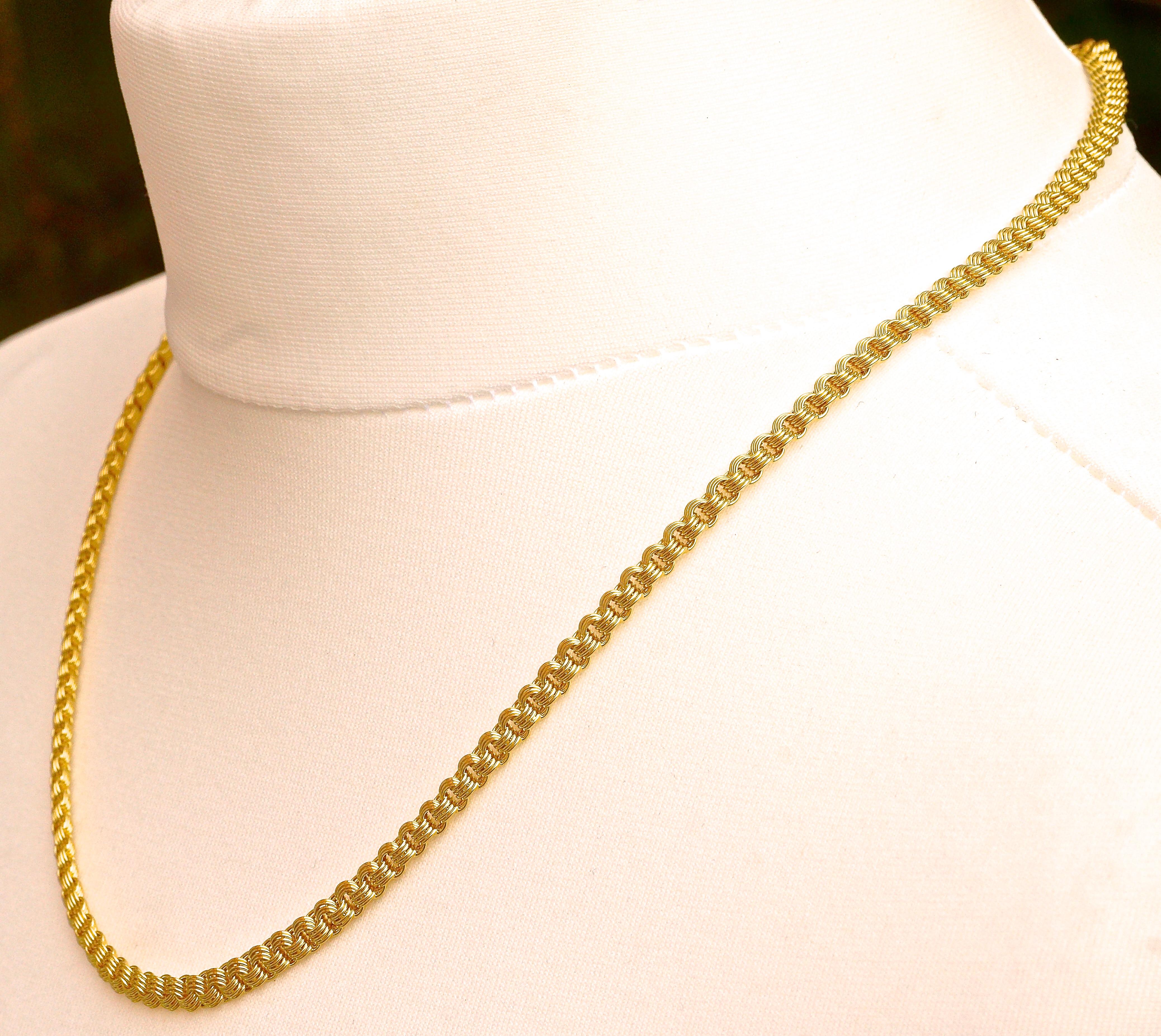 14K Gold Peru BBB Hoop Link Chain Lightweight Necklace at 1stDibs | bbb ...