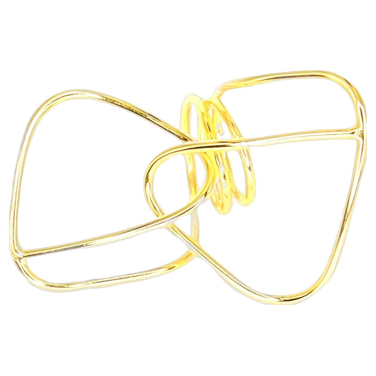 Alya Flower, 14k Gold Plated Contemporary Ring, Off-the-runway For Sale ...