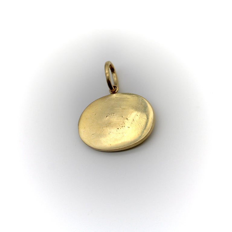 14K Gold Poseidon Signature Classical Revival Medallion For Sale at 1stDibs