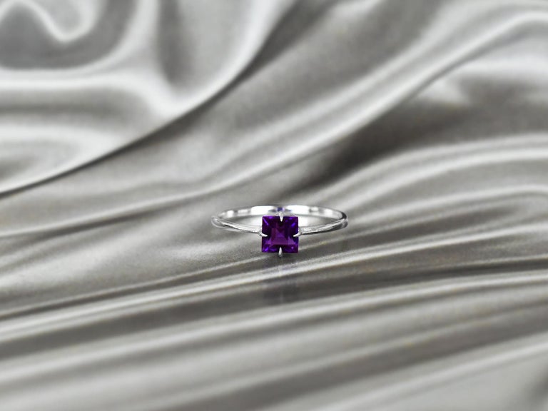 Customizable 14k Gold Princess Cut 5x5 mm Princess Cut Gemstone Ring ...