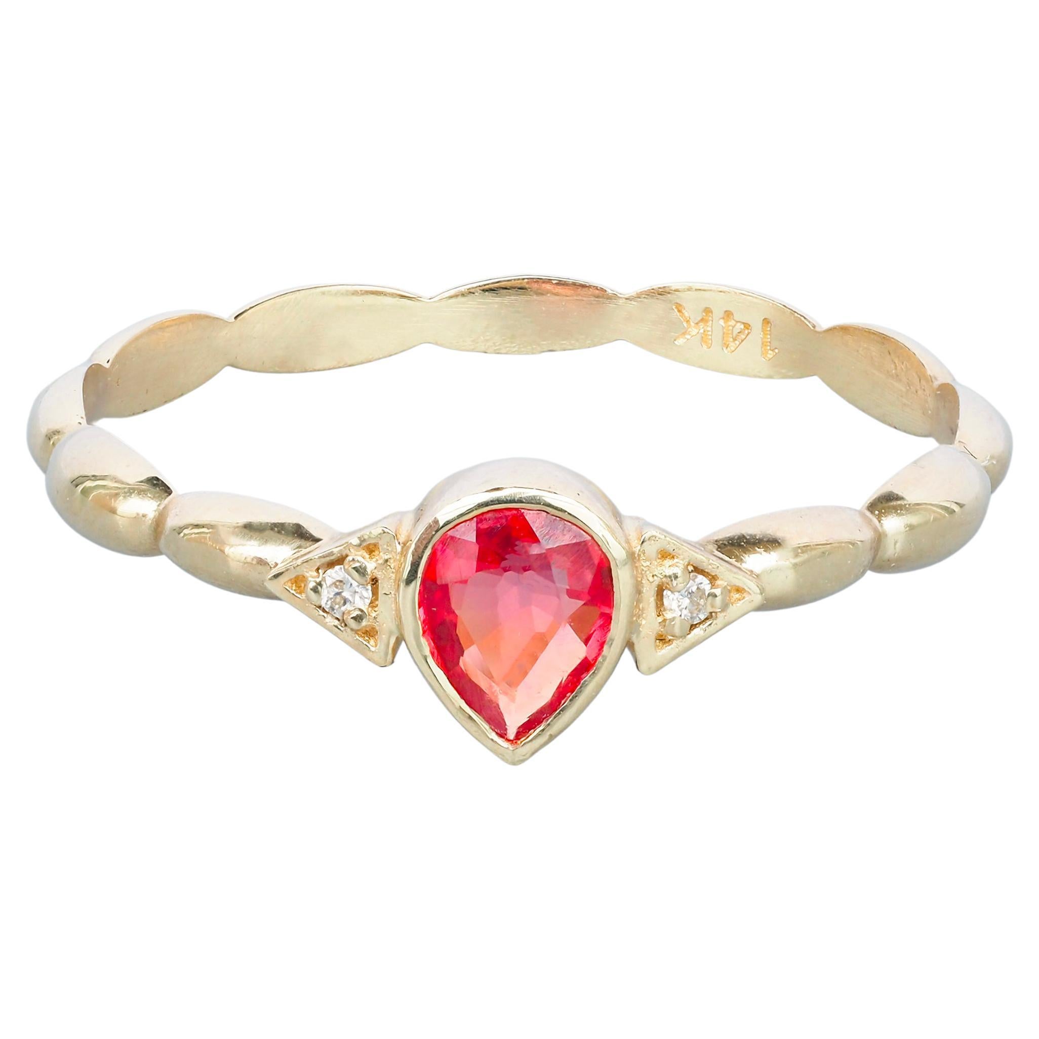 14k Gold, Sapphire and Seed Pearl Ring at 1stDibs