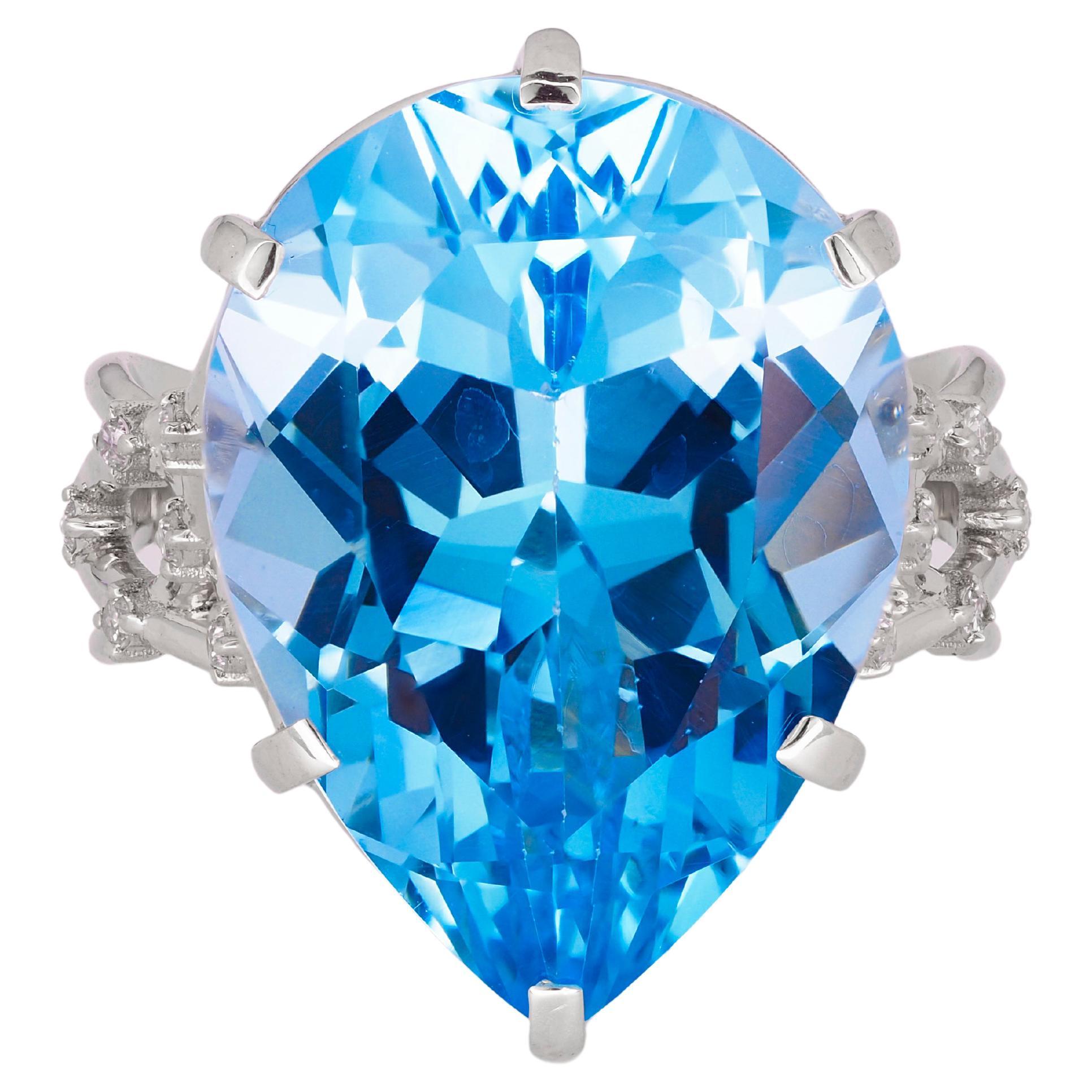 Large Modern Topaz Gold Ring For Sale at 1stDibs