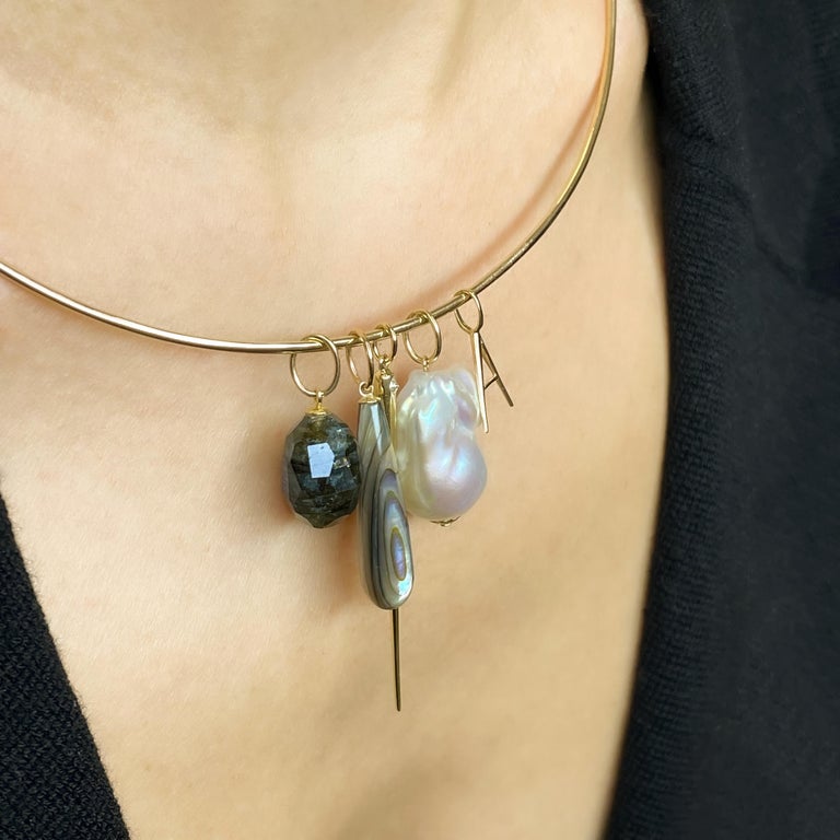 14k Gold AMANDA PEARL Ripple Choker For Sale at 1stDibs