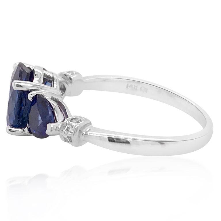 14K Gold Sapphire Diamond Ring For Sale at 1stDibs