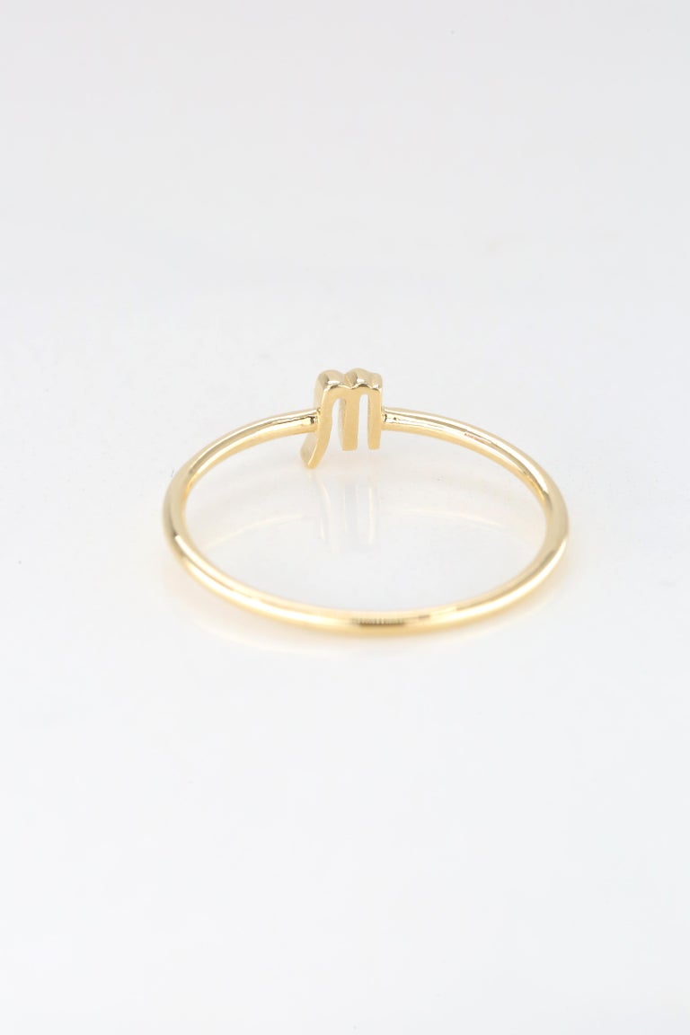 Customizable 14K Gold Scorpio Ring, Scorpio Sign Gold Ring For Sale at ...