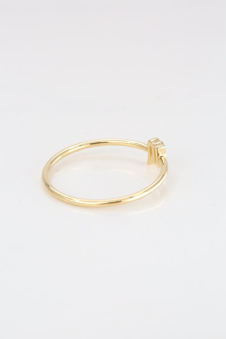 Customizable 14K Gold Scorpio Ring, Scorpio Sign Gold Ring For Sale at ...
