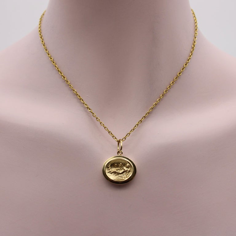 14K Gold Signature Classical Revival Aphrodite Medallion For Sale at ...