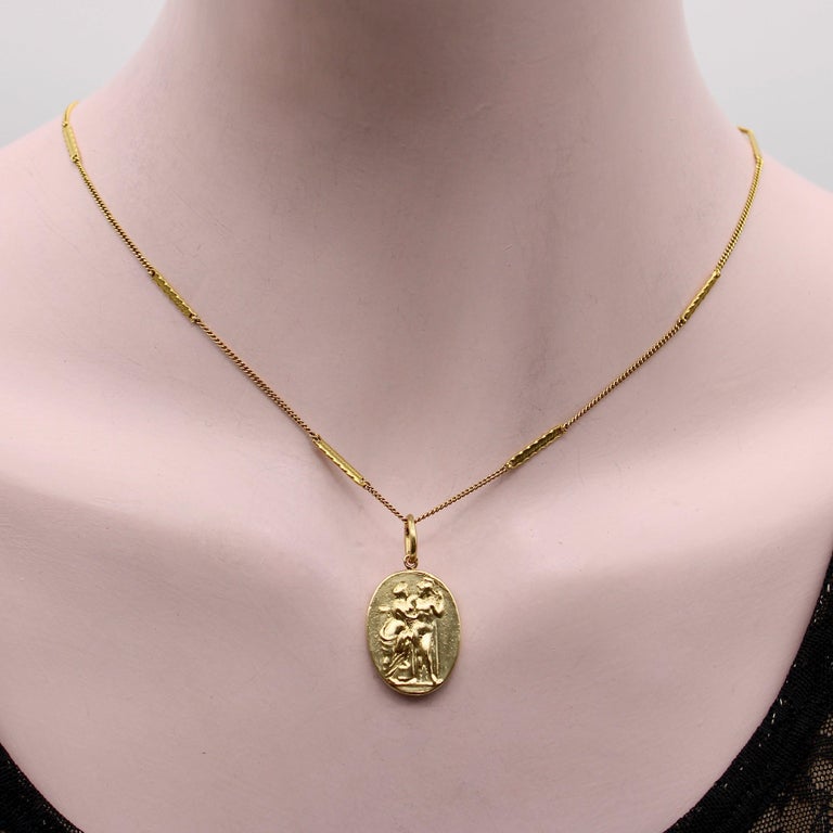 14K Gold Signature Classical Revival Venus and Mars Medallion For Sale ...