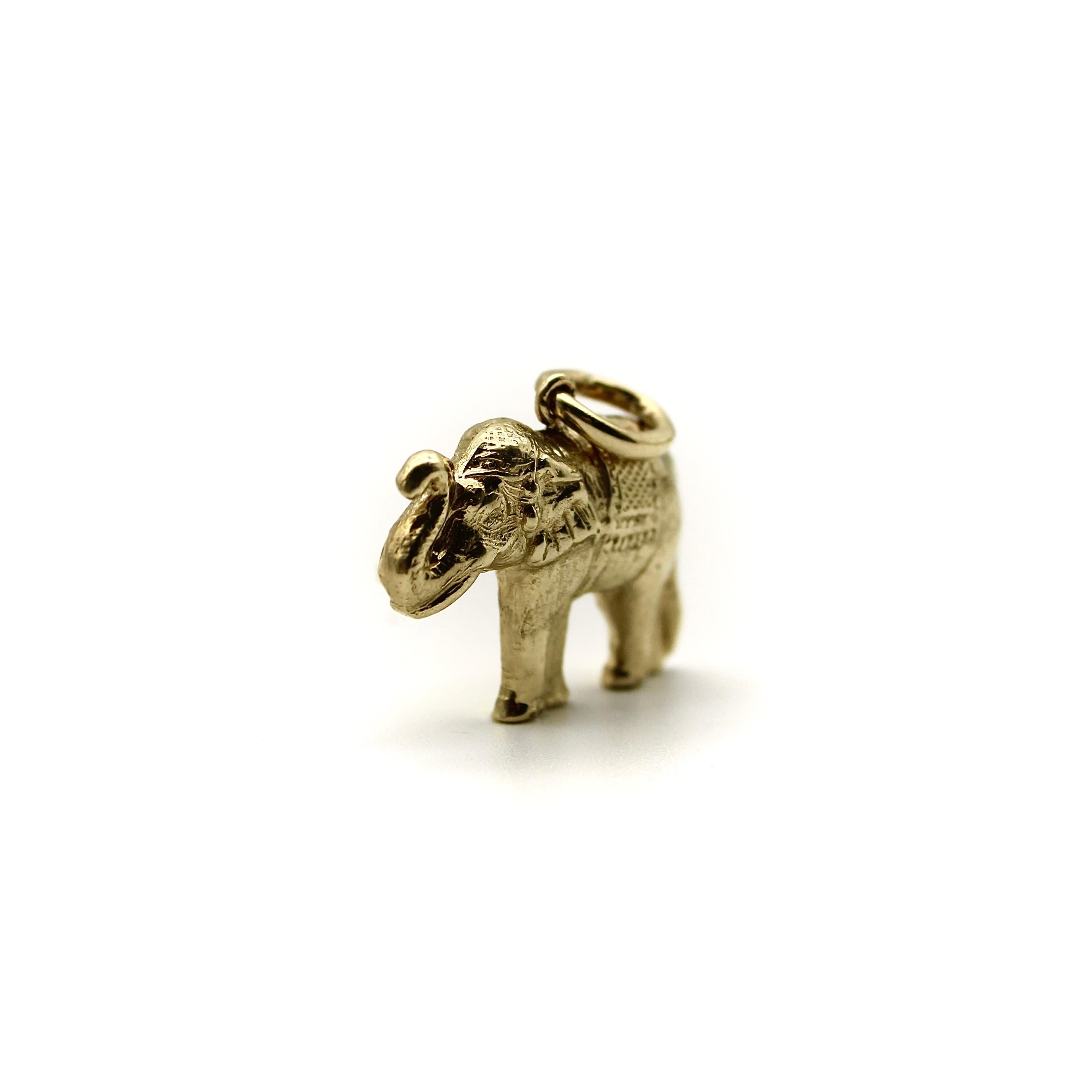 14K Gold Signature Elephant Pendant or Charm at 1stDibs | solid gold ...