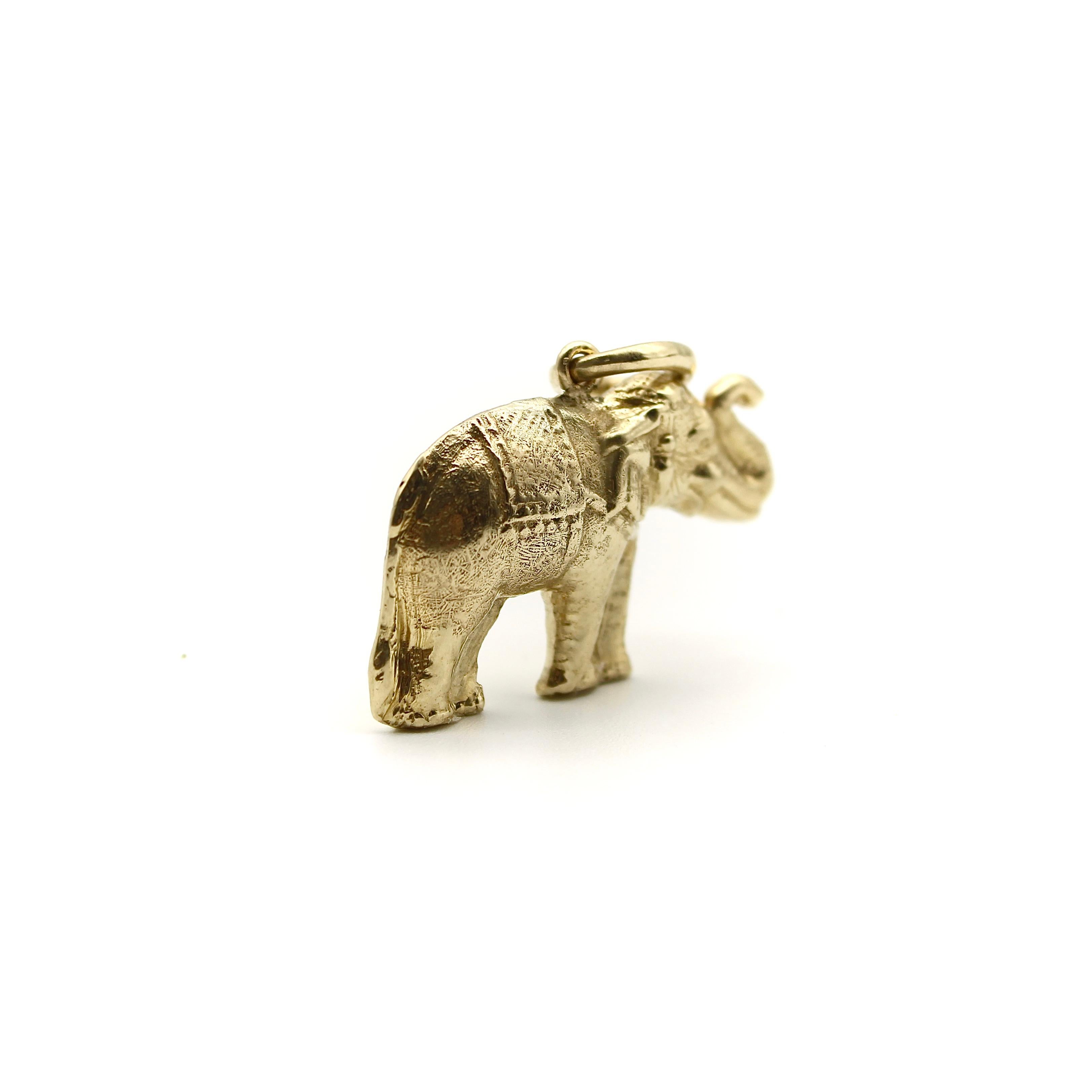 14K Gold Signature Elephant Pendant or Charm at 1stDibs | solid gold ...