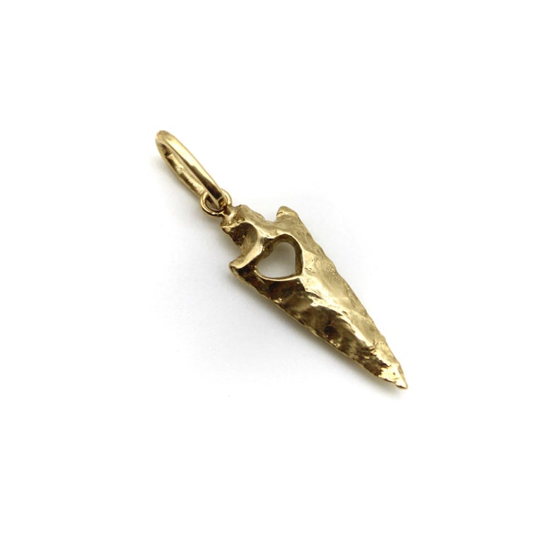 14k Gold Signature Heart in Arrowhead Charm For Sale at 1stDibs