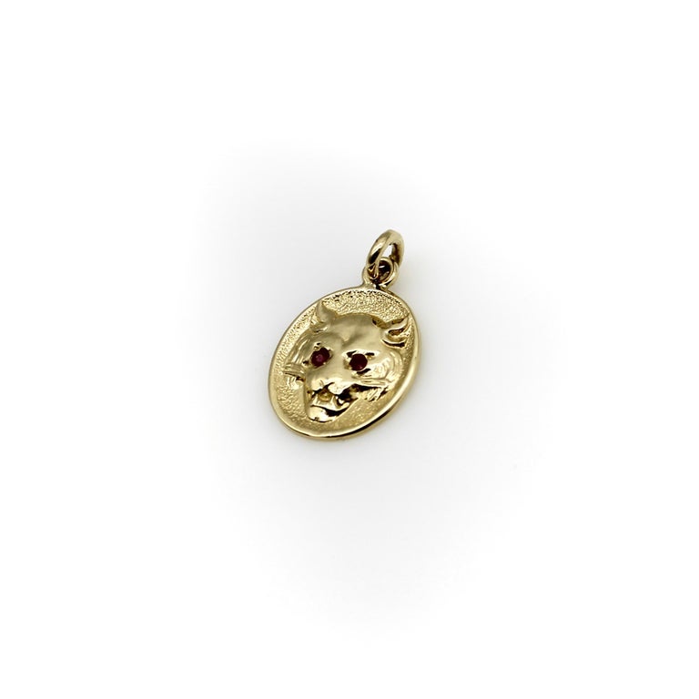 14k Gold Signature Victorian Inspired Lioness Pendant / Charm For Sale ...