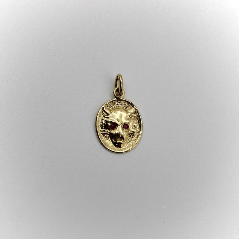 14k Gold Signature Victorian Inspired Lioness Pendant / Charm For Sale ...