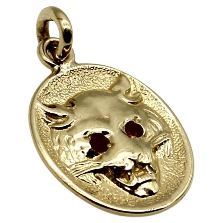 14k Gold Signature Victorian Inspired Lioness Pendant / Charm For Sale ...