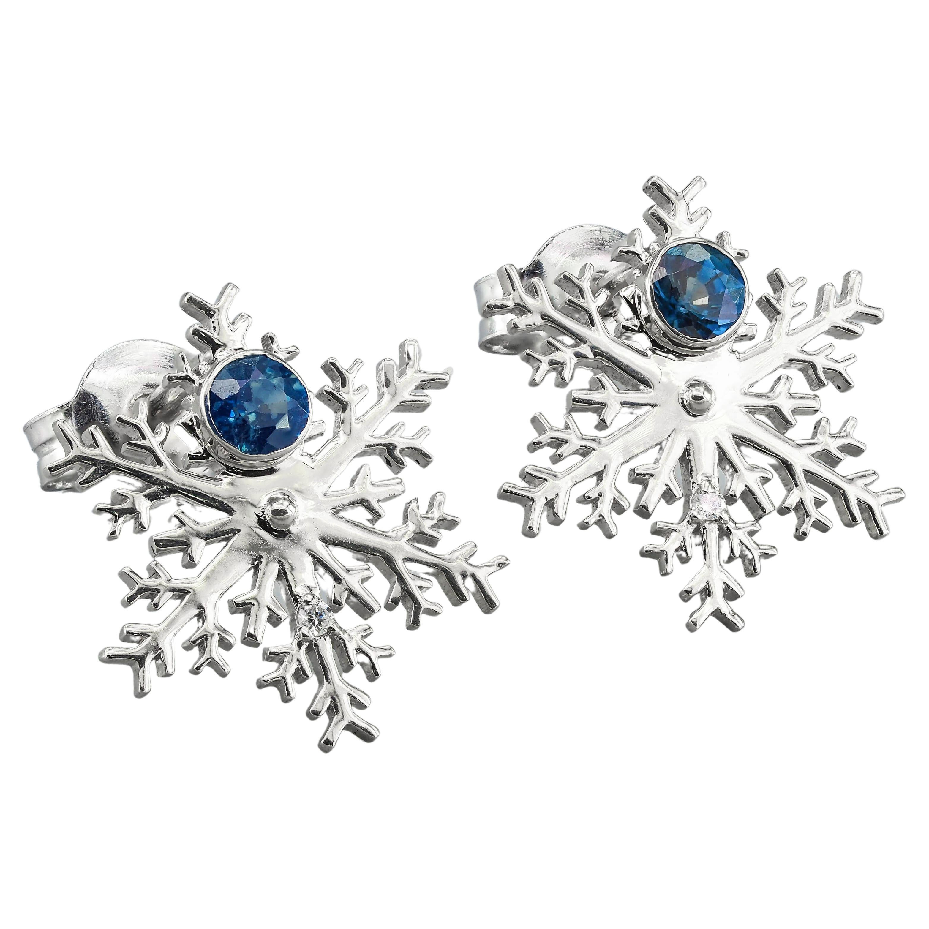 Alexandra Mor Diamond Gold Snowflake Earrings at 1stDibs