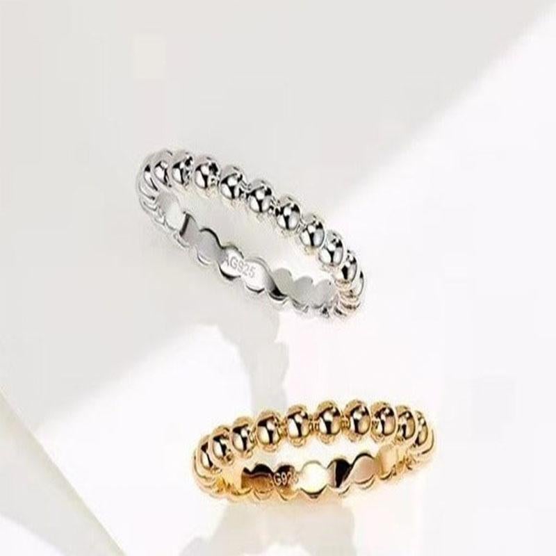 Customizable 14k Gold Stacking Bead Ring For Sale at 1stDibs