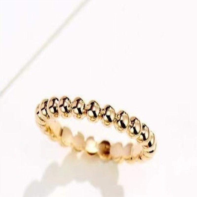 Customizable 14k Gold Stacking Bead Ring For Sale at 1stDibs