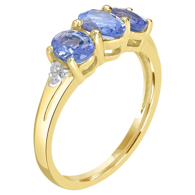 Customizable Gemistry 1.14 Ct. T.W Tanzanite and Diamond Accent Three ...