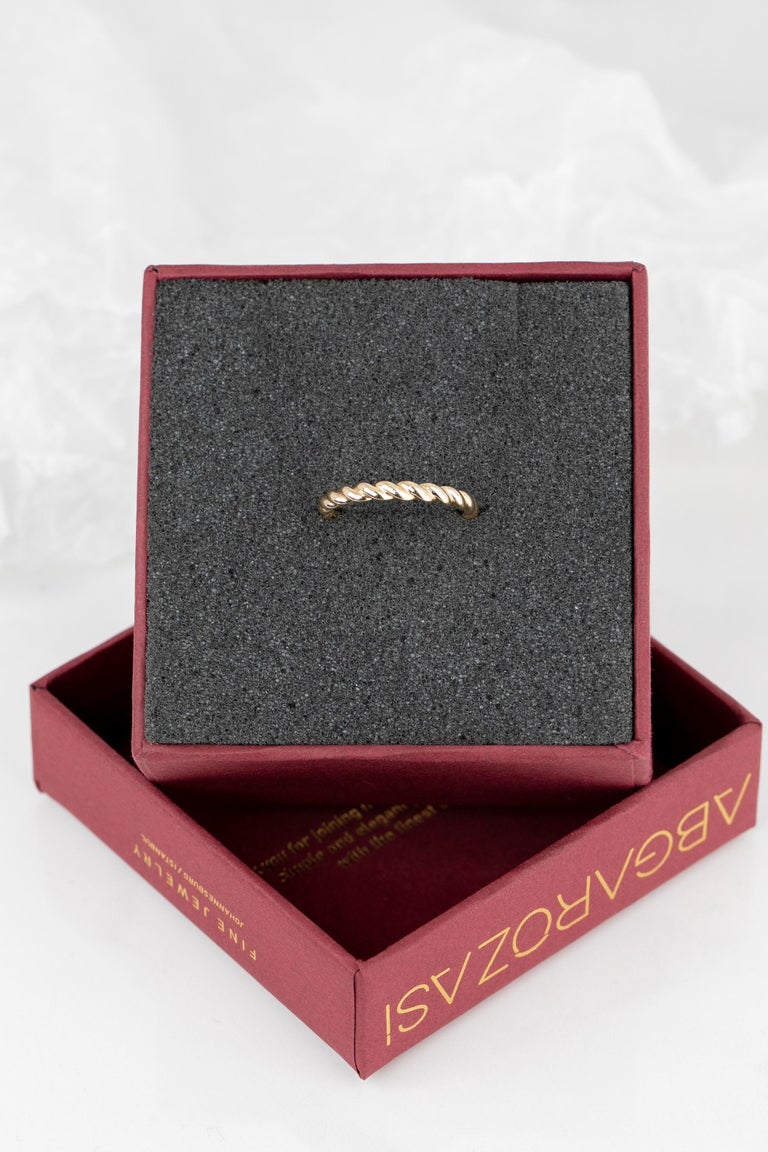 Customizable 14K Gold Twisted Wedding Ring For Sale at 1stDibs