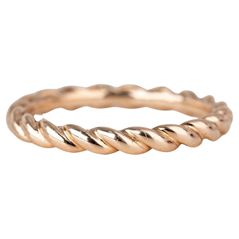 Customizable 14K Gold Twisted Wedding Ring For Sale at 1stDibs