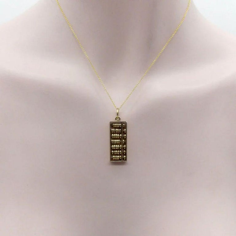 14k Gold Vintage Abacus Charm or Pendant For Sale at 1stDibs