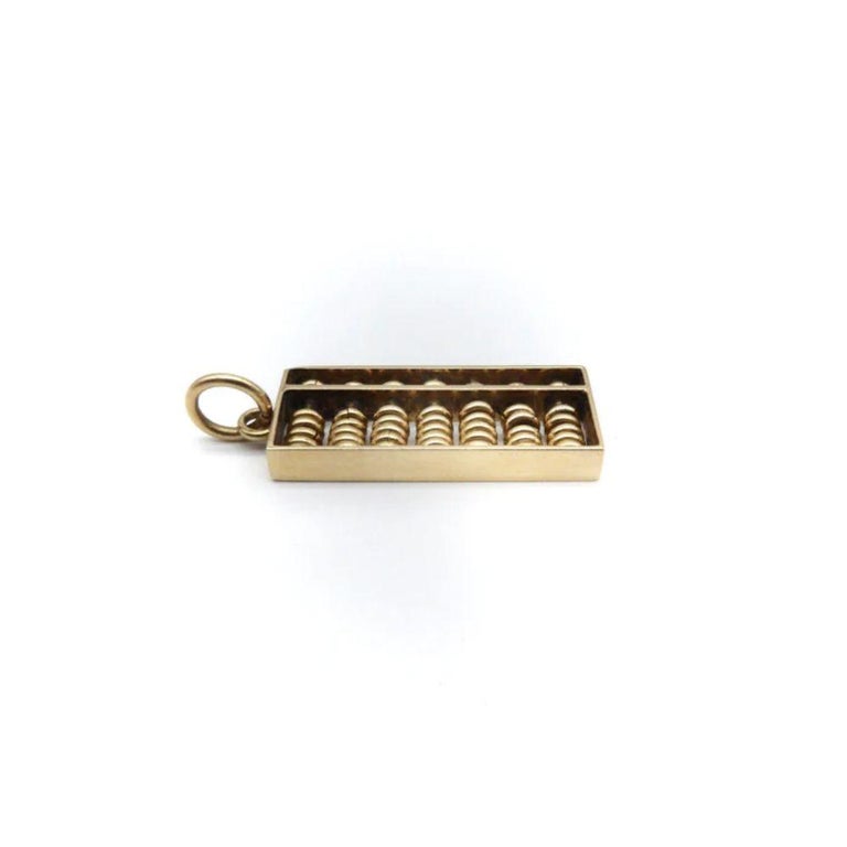 14k Gold Vintage Abacus Charm or Pendant For Sale at 1stDibs