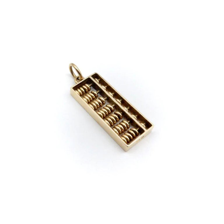 14k Gold Vintage Abacus Charm or Pendant For Sale at 1stDibs