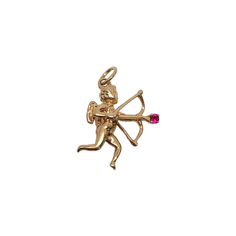 14K Gold Vintage Cupid Charm at 1stDibs