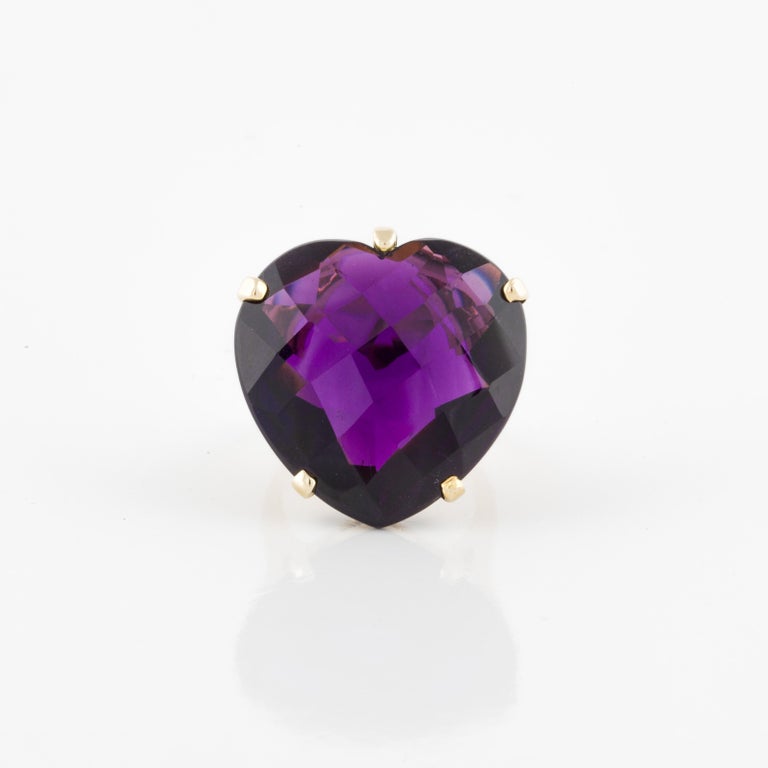 Heart Shaped Amethyst Ring in 14K Gold at 1stDibs | heart shaped ...
