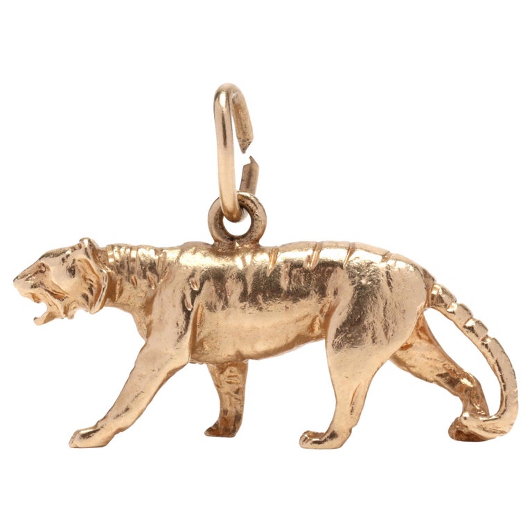 14K Heavy Tiger Charm at 1stDibs
