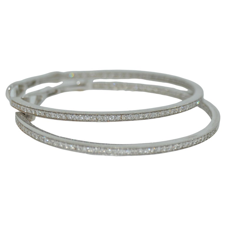 14K Inside Out Large Diamond Hoop Earrings For Sale at 1stDibs