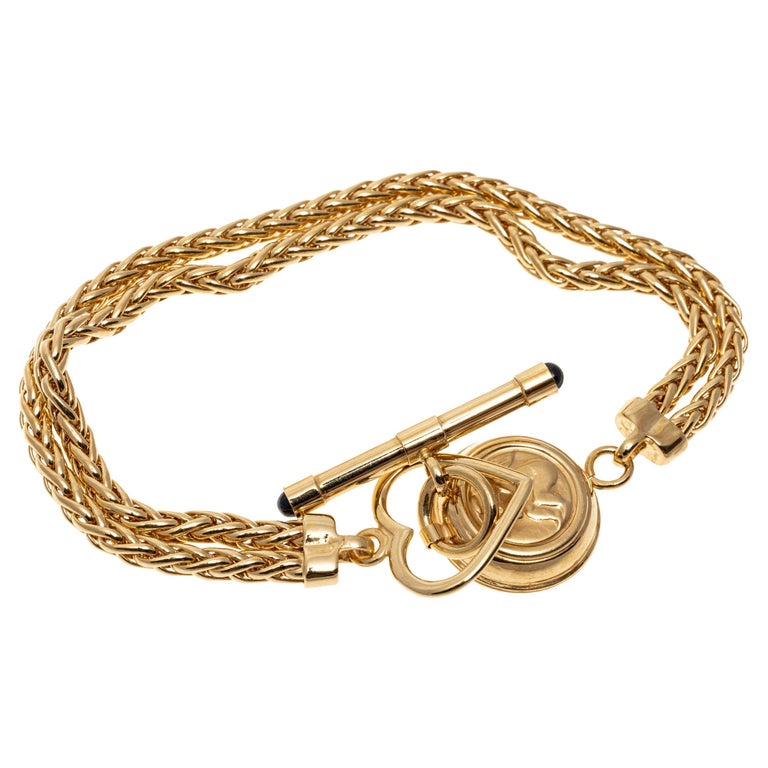 14K Italian Foxtail Chain Bracelet with Accent Sapphires at 1stDibs