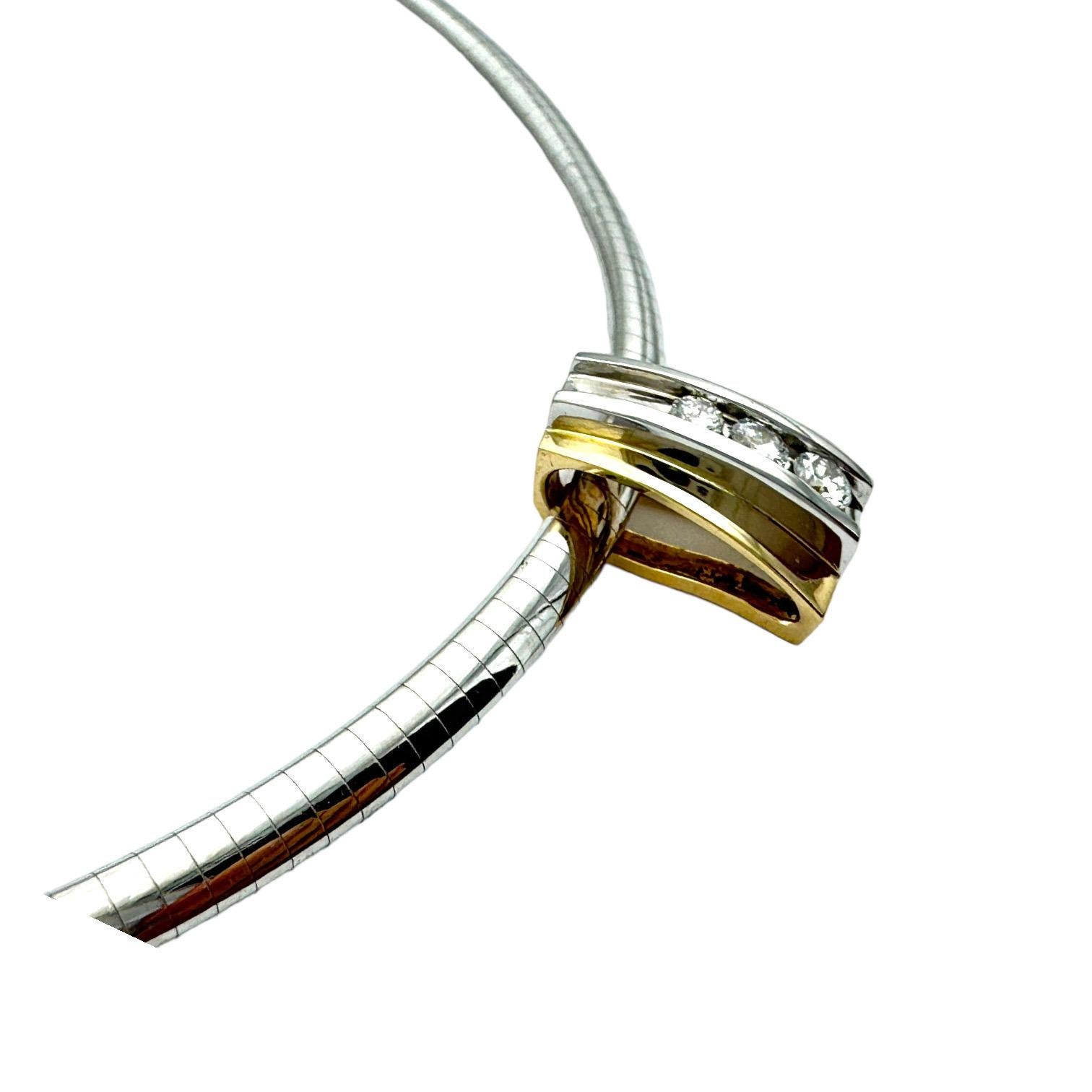 14K Omega and Diamond Enhancer Pendant For Sale at 1stDibs