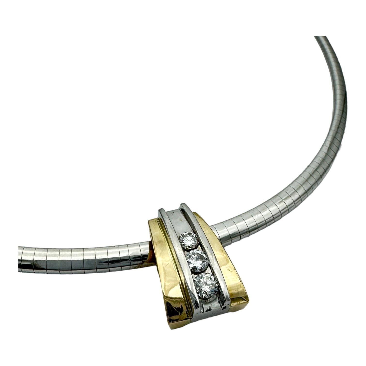 14K Omega and Diamond Enhancer Pendant For Sale at 1stDibs